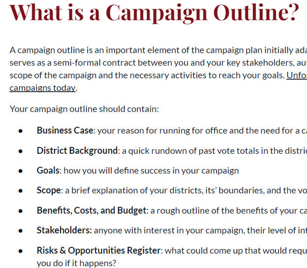 Outlining your Campaign Plan | Campaign Managers Toolbox – Huxley ...